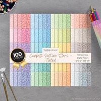 100 Star Pattern Digital Papers, Commercial Use Seamless White Stars ...