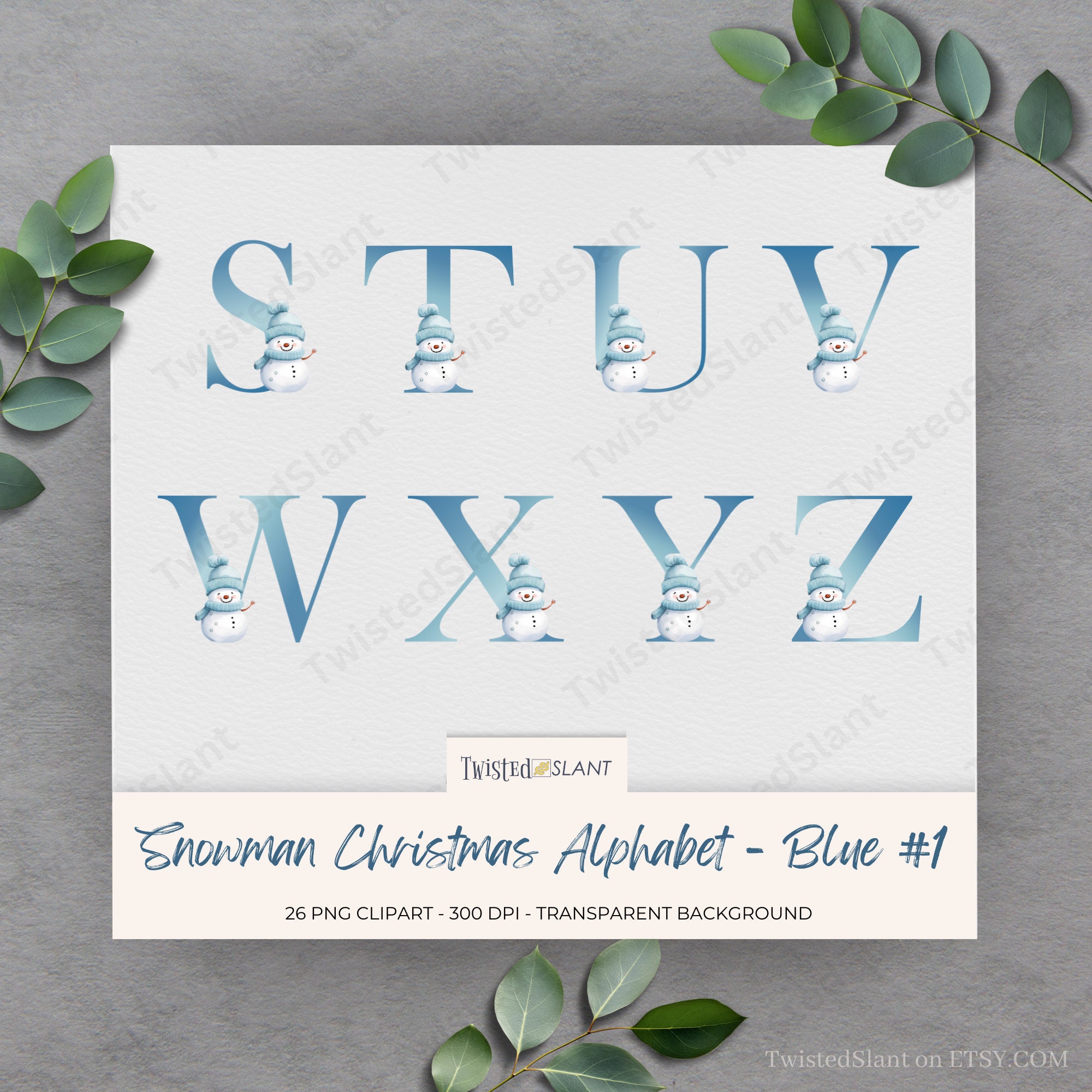 Christmas Alphabet Clipart | INSTANT DOWNLOAD | Cute Font |snowman Png ...