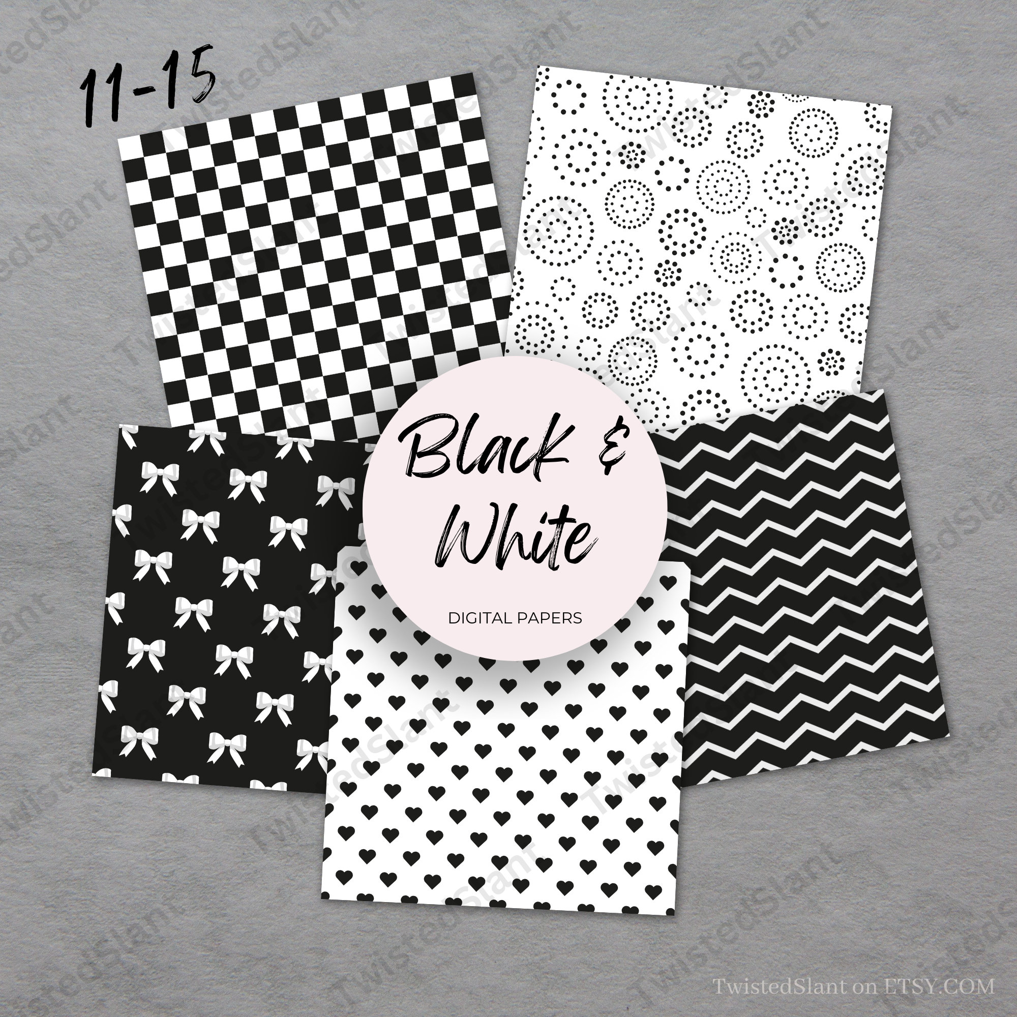 Black and White Digital Paper Pack | INSTANT DOWNLOAD | Seamless ...