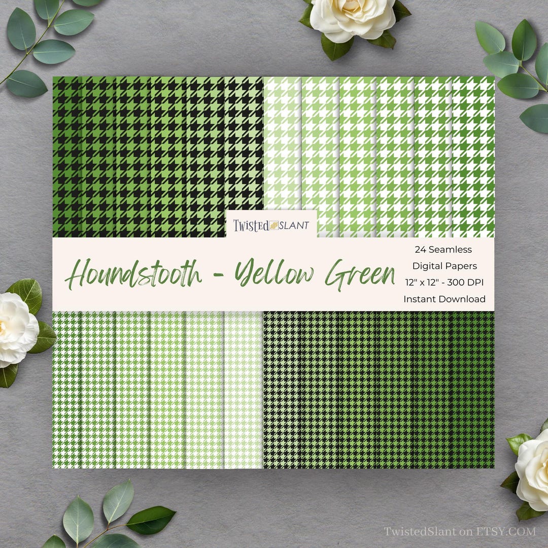 Houndstooth Digital Paper | INSTANT DOWNLOAD | Houndstooth Pattern ...