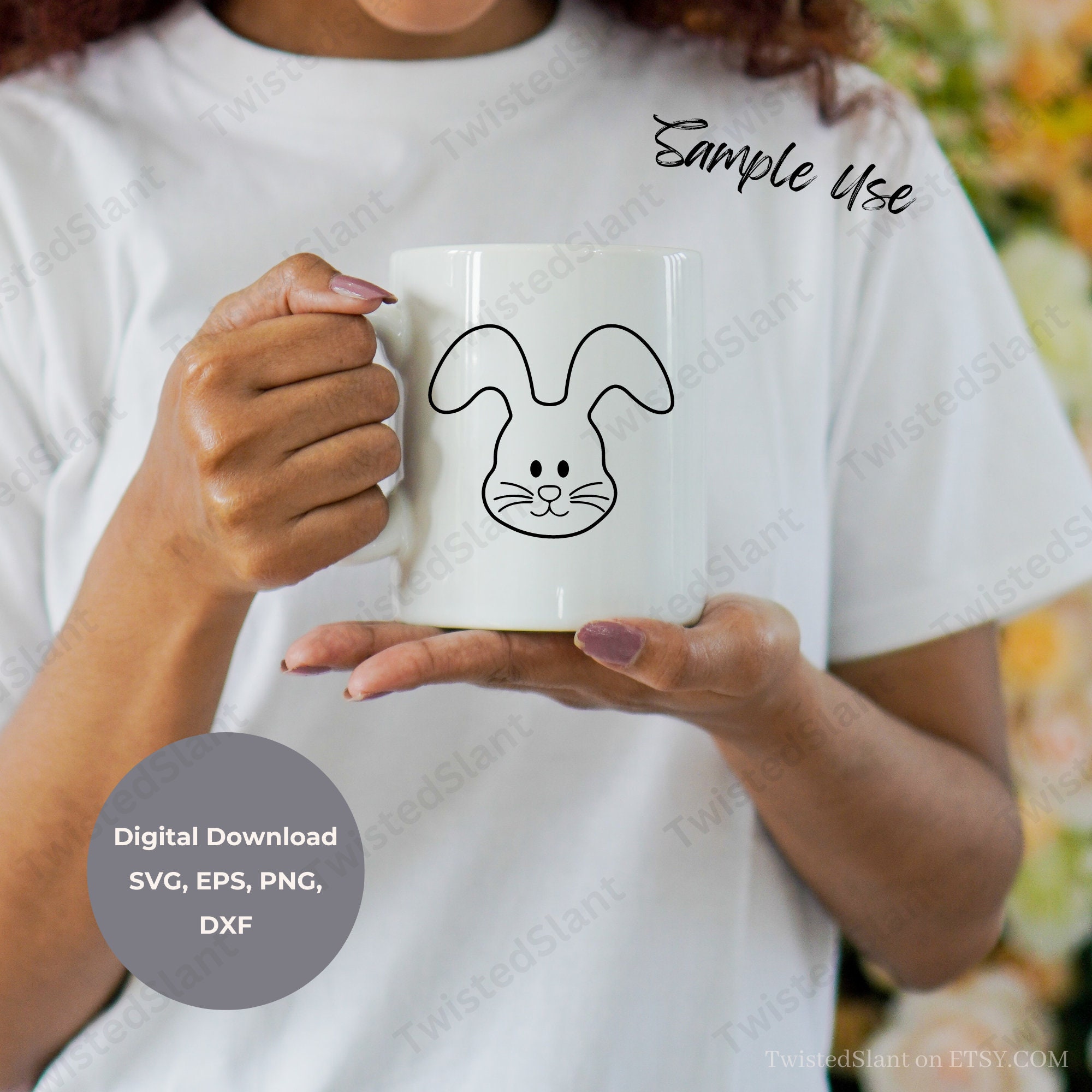 Rabbit Head Svg INSTANT DOWNLOAD Bunny Silhouette Svg Bunny Face Svg ...