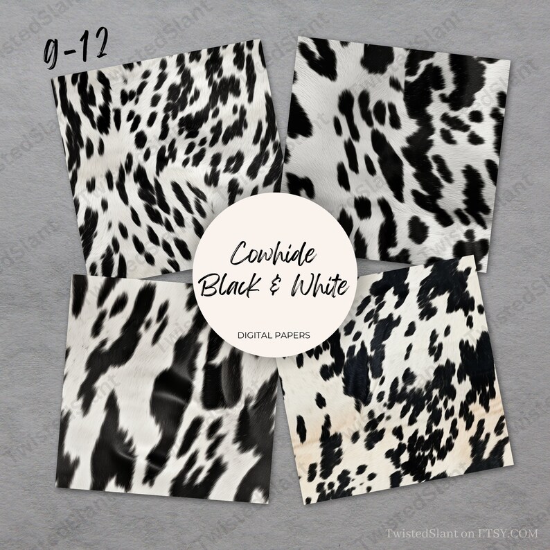 Cowhide Background Digital Paper | INSTANT DOWNLOAD | Western Digital ...