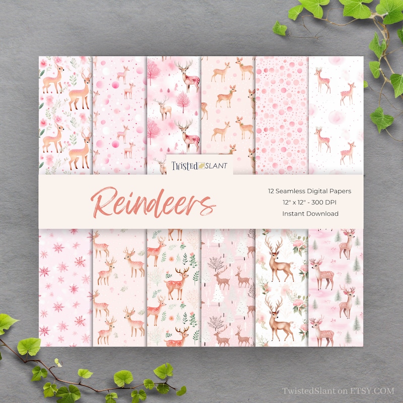 Pink Reindeer Download - Etsy