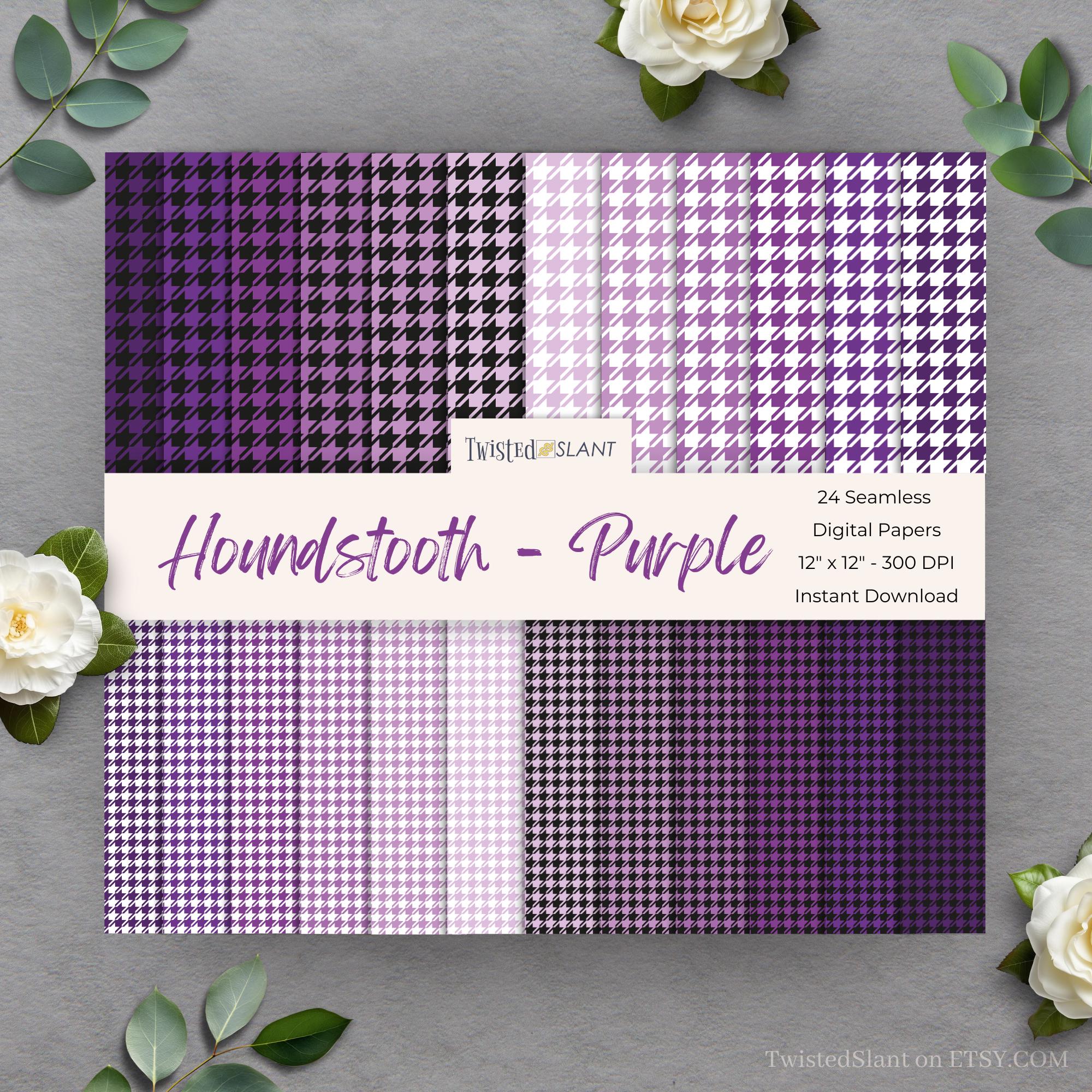Houndstooth Digital Paper | INSTANT DOWNLOAD | Houndstooth Pattern ...