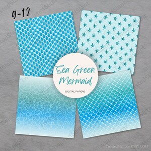 Mermaid Digital Paper | INSTANT DOWNLOAD | Mermaid Tail Clipart ...