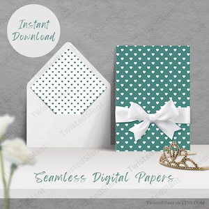 Tiny Hearts Digital Paper | INSTANT DOWNLOAD | Heart Background ...
