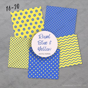 Royal Blue and Yellow Digital Paper | INSTANT DOWNLOAD | Seamless ...