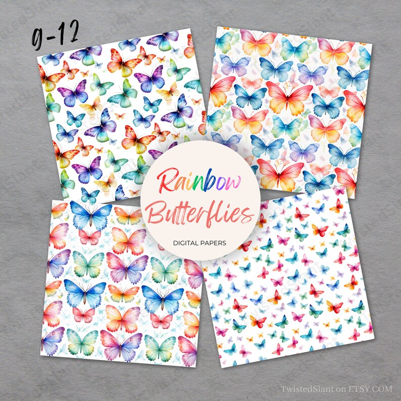 Bright Butterflies Digital Paper | INSTANT DOWNLOAD | Butterfly Digital ...