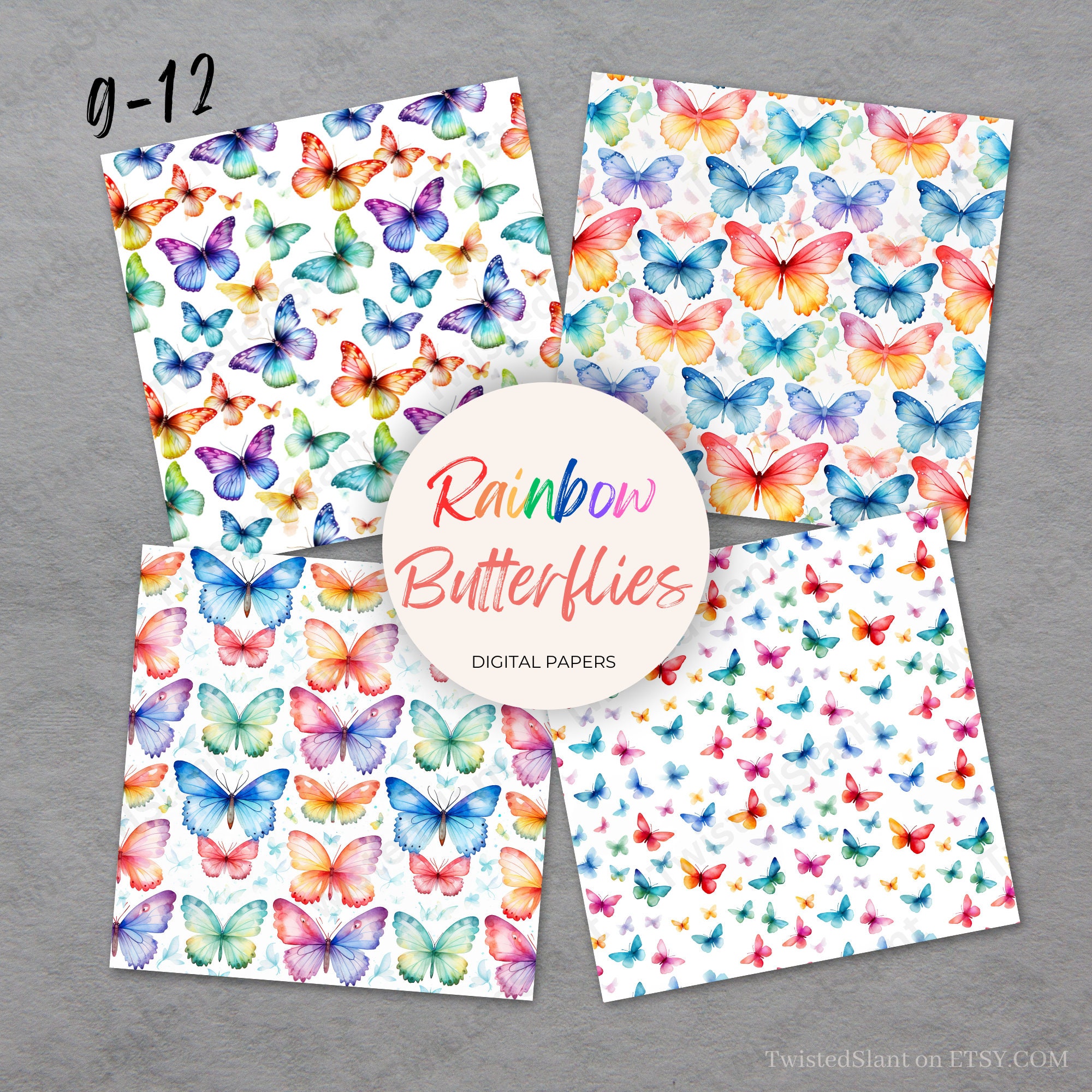 Bright Butterflies Digital Paper | INSTANT DOWNLOAD | Butterfly Digital ...