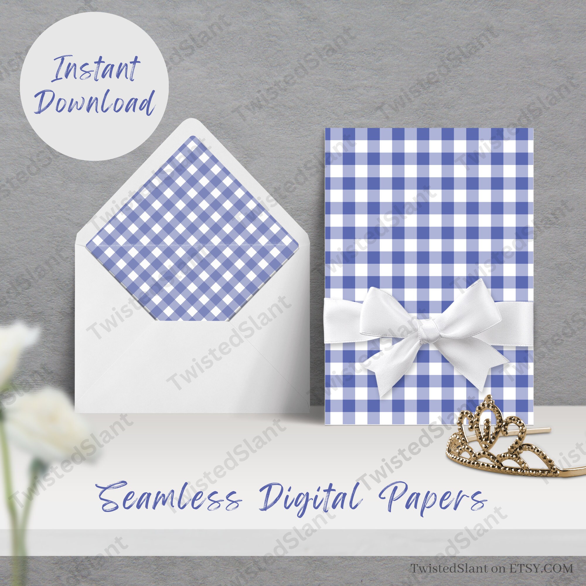 Gingham Digital Paper Pack INSTANT DOWNLOAD Gingham Pattern Gingham ...