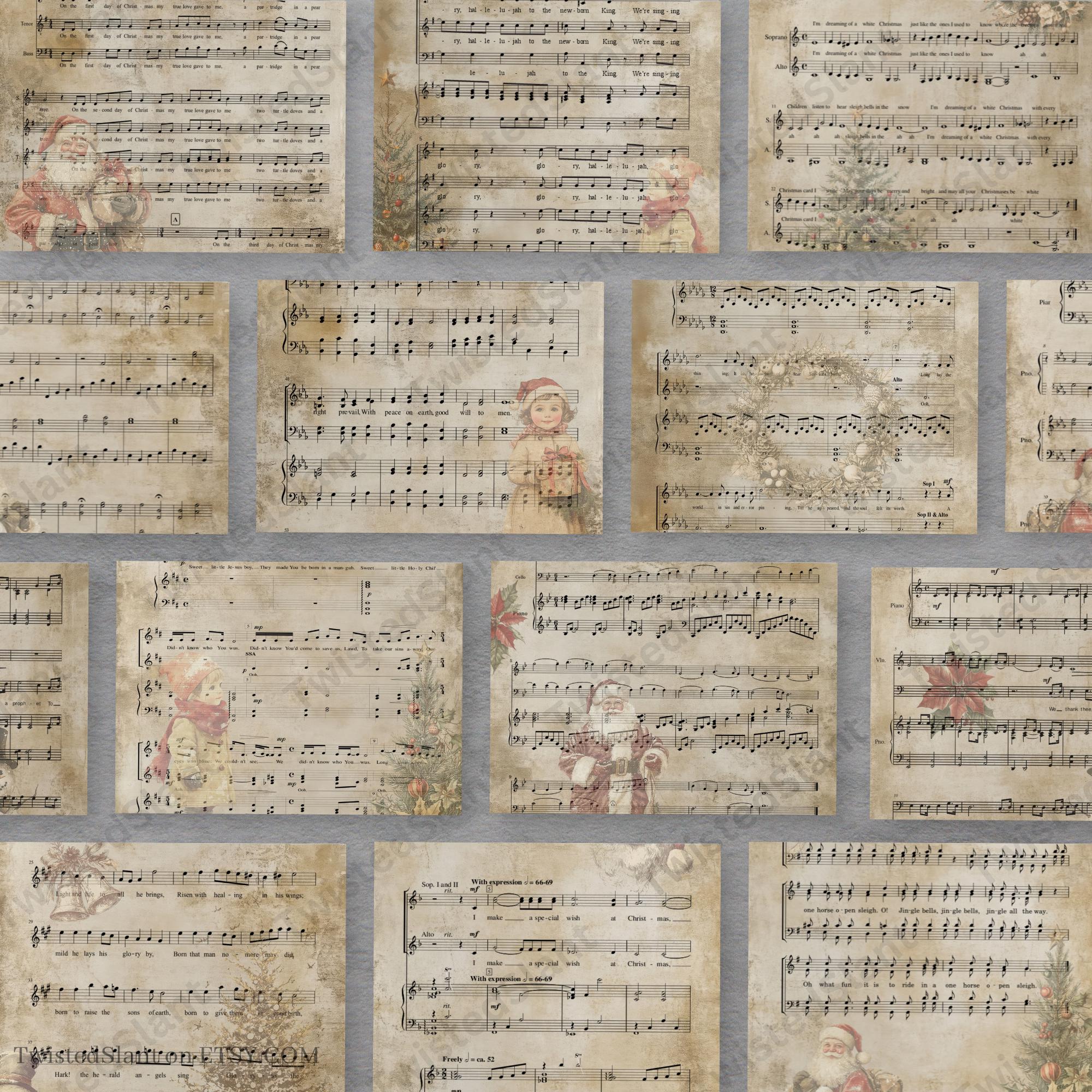 Digital Christmas Music Paper | INSTANT DOWNLOAD | Christmas Sheet ...