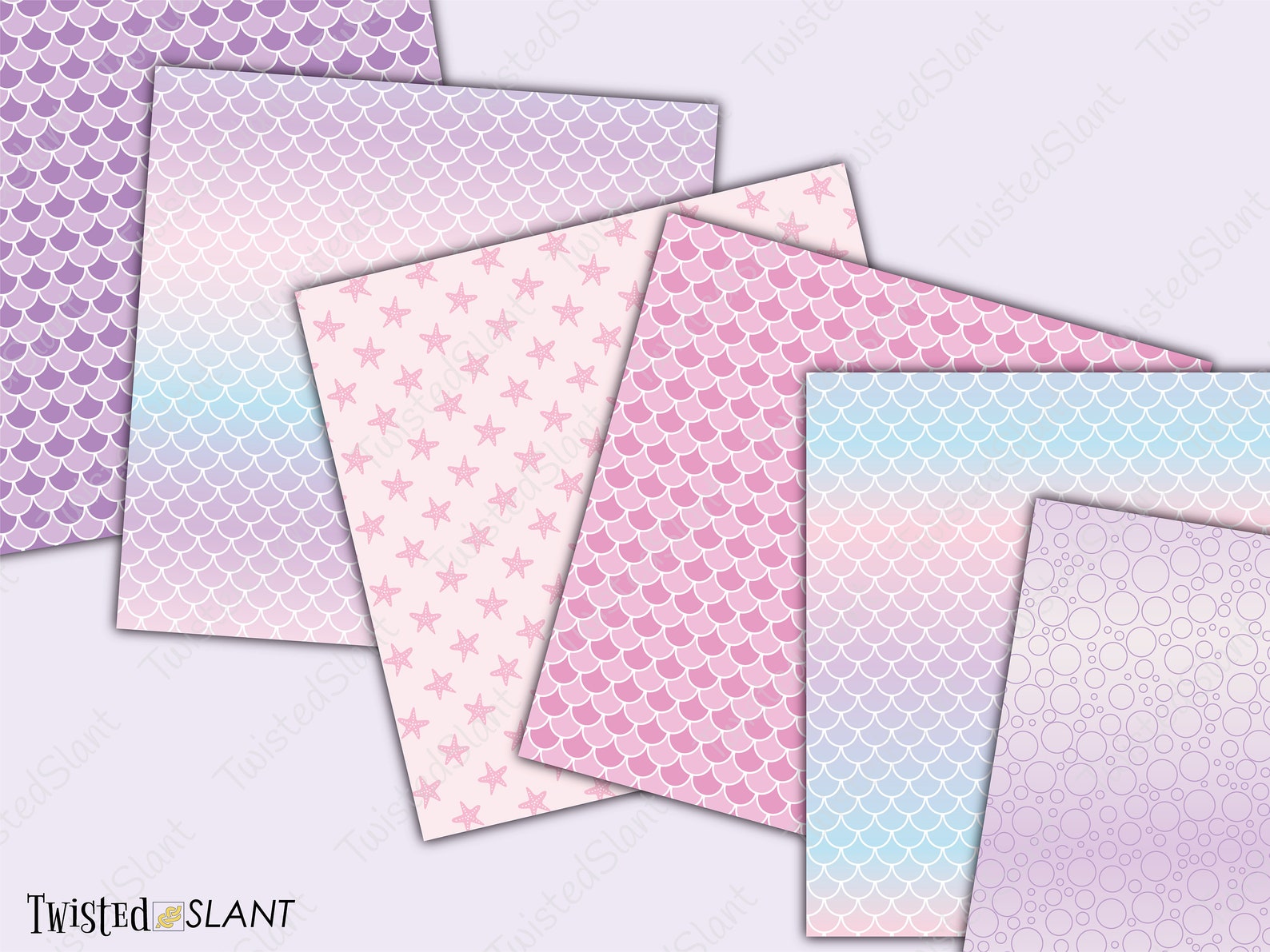 Mermaid Digital Paper Mermaid Tail Clipart Seamless Papers - Etsy
