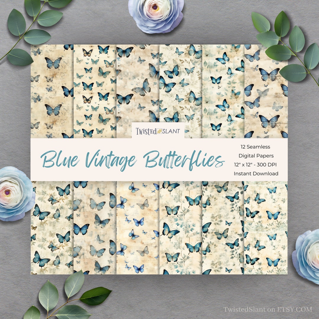 Bright Butterflies Digital Paper | INSTANT DOWNLOAD | Butterfly Digital ...
