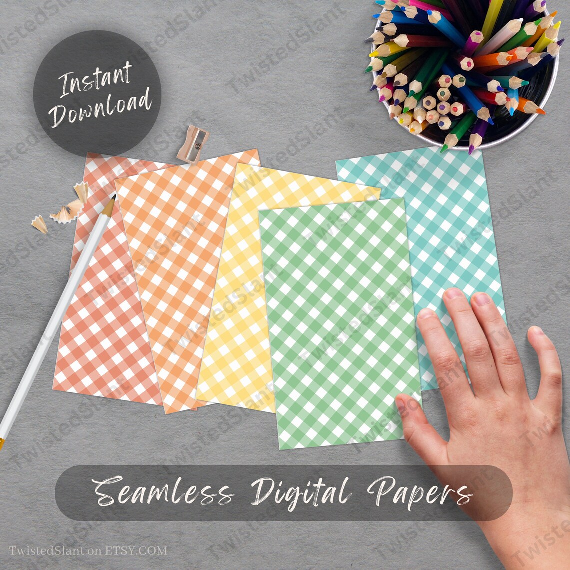 Gingham Digital Paper Pack INSTANT DOWNLOAD Gingham Digital Papers ...