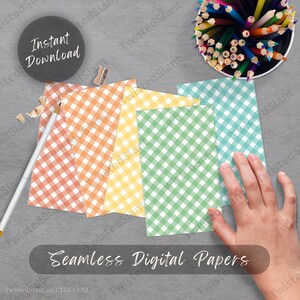 Gingham Digital Paper Pack | INSTANT DOWNLOAD | Gingham Digital Papers ...