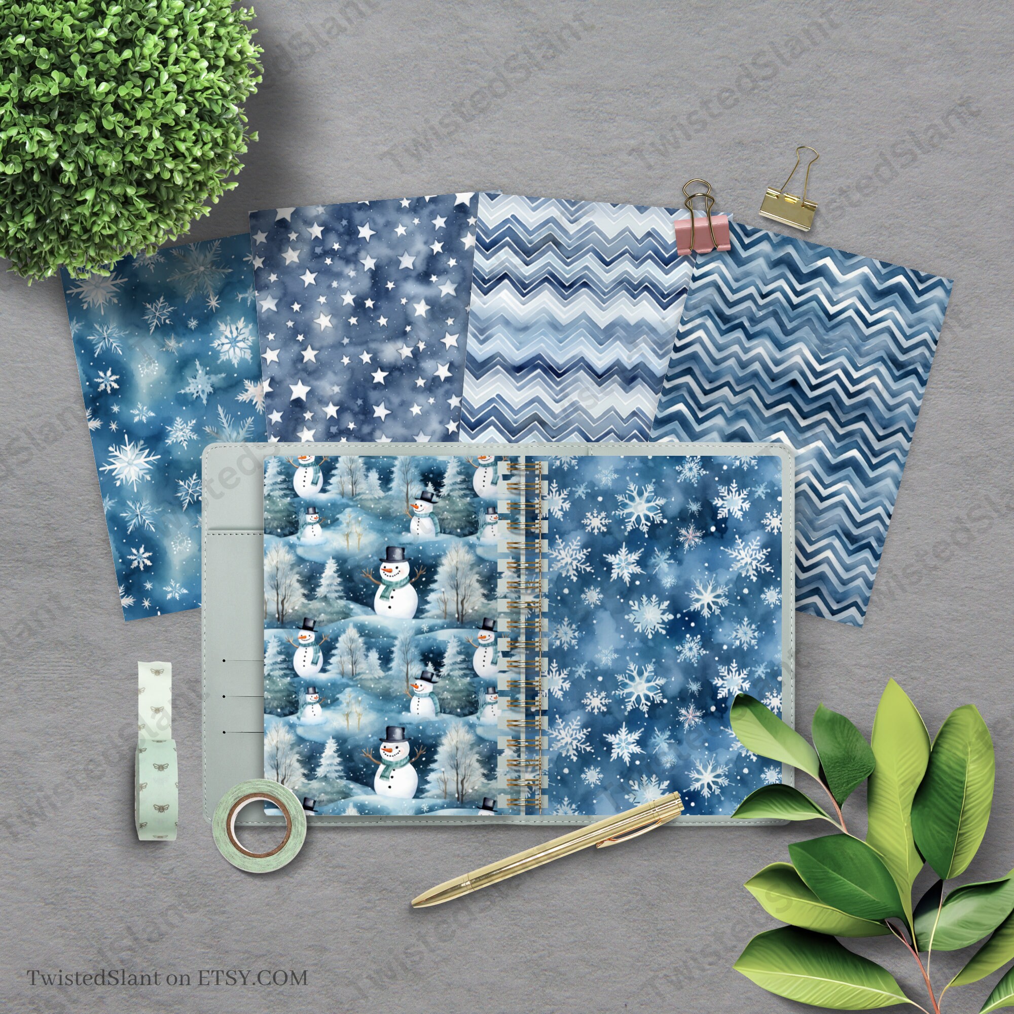 Digital Papers Snowman INSTANT DOWNLOAD Christmas Digital - Etsy