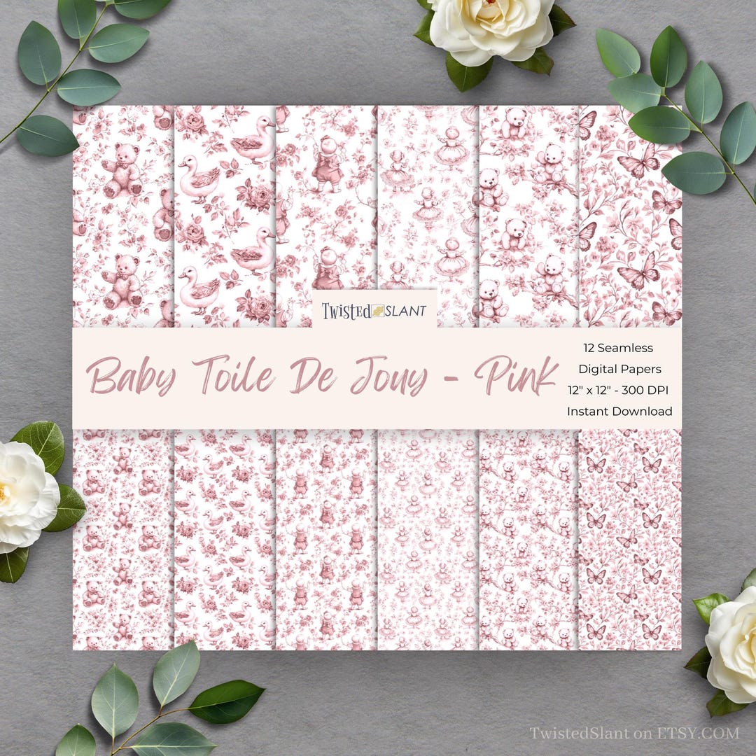 Chinoiserie Toile De Jouy Seamless Nursery Background | INSTANT ...
