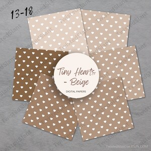 Tiny Hearts Digital Paper | INSTANT DOWNLOAD | Heart Background ...