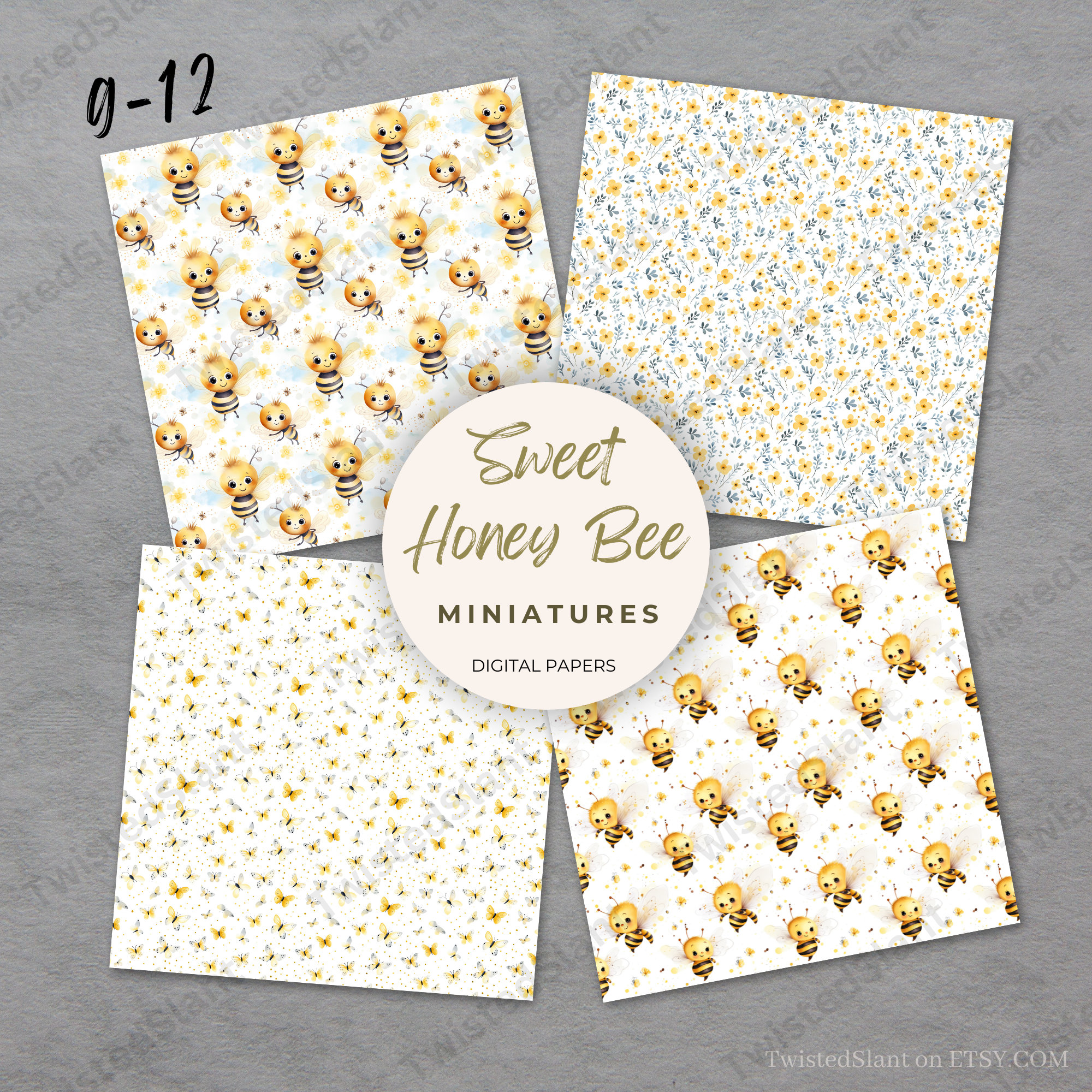 Honey Bee Digital Paper Seamless Pattern INSTANT DOWNLOAD Bee Digital ...