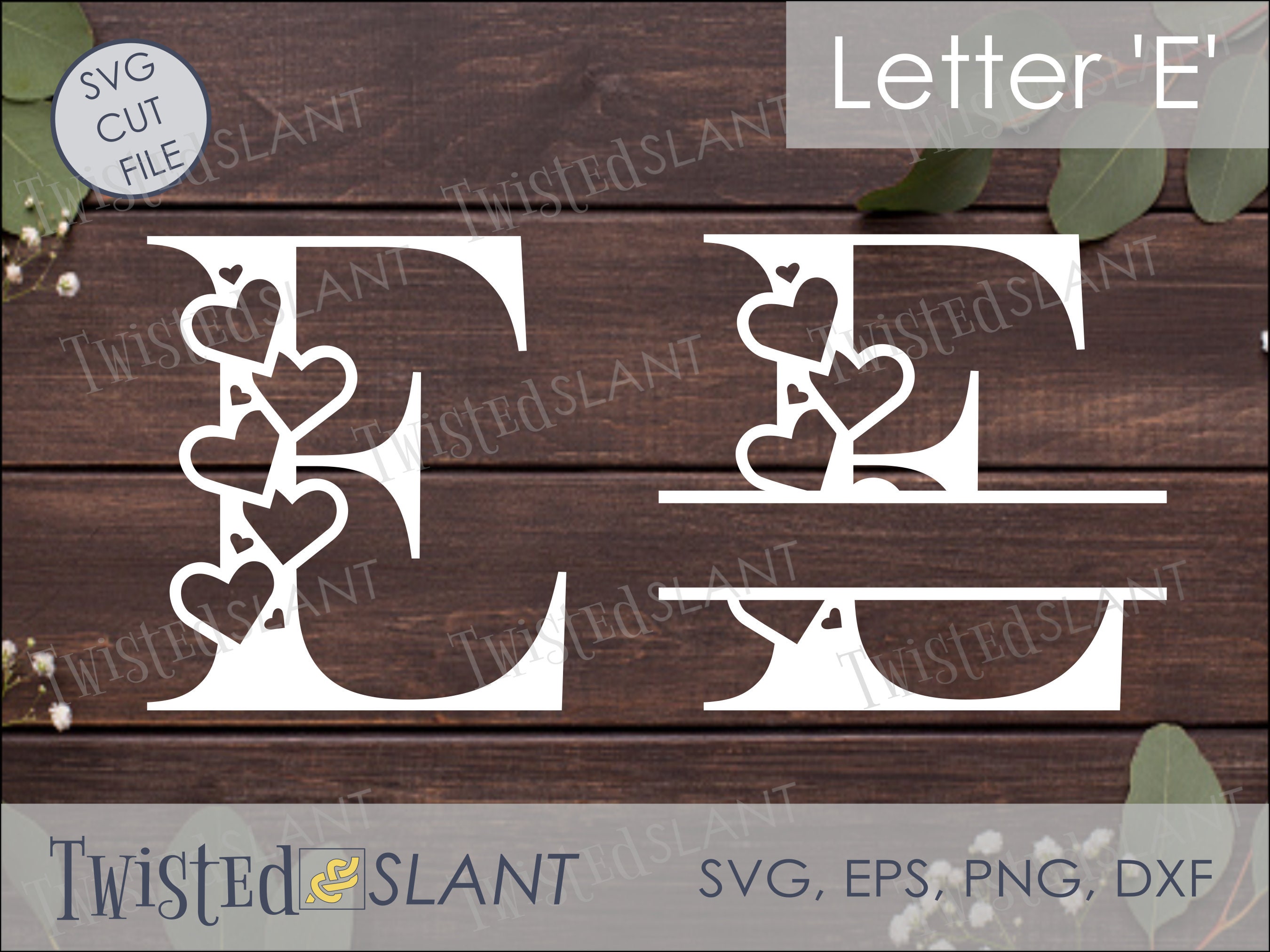 Letter E Split Letter Monogram Svg Modern Font Split - Etsy