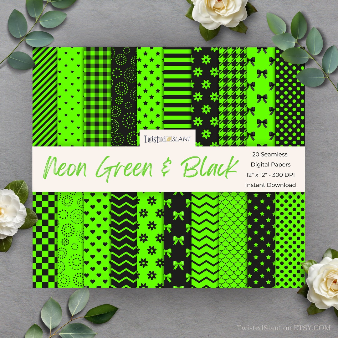 Neon Digital Papers | INSTANT DOWNLOAD | Seamless Geometric | Pattern ...