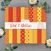 Red and Yellow Geometric Digital Paper: Seamless Pattern Collection ...