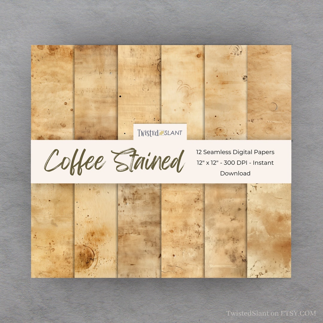 Coffee Tea Stain Paper Digital | INSTANT DOWNLOAD | Coffee Dyed Paper ...