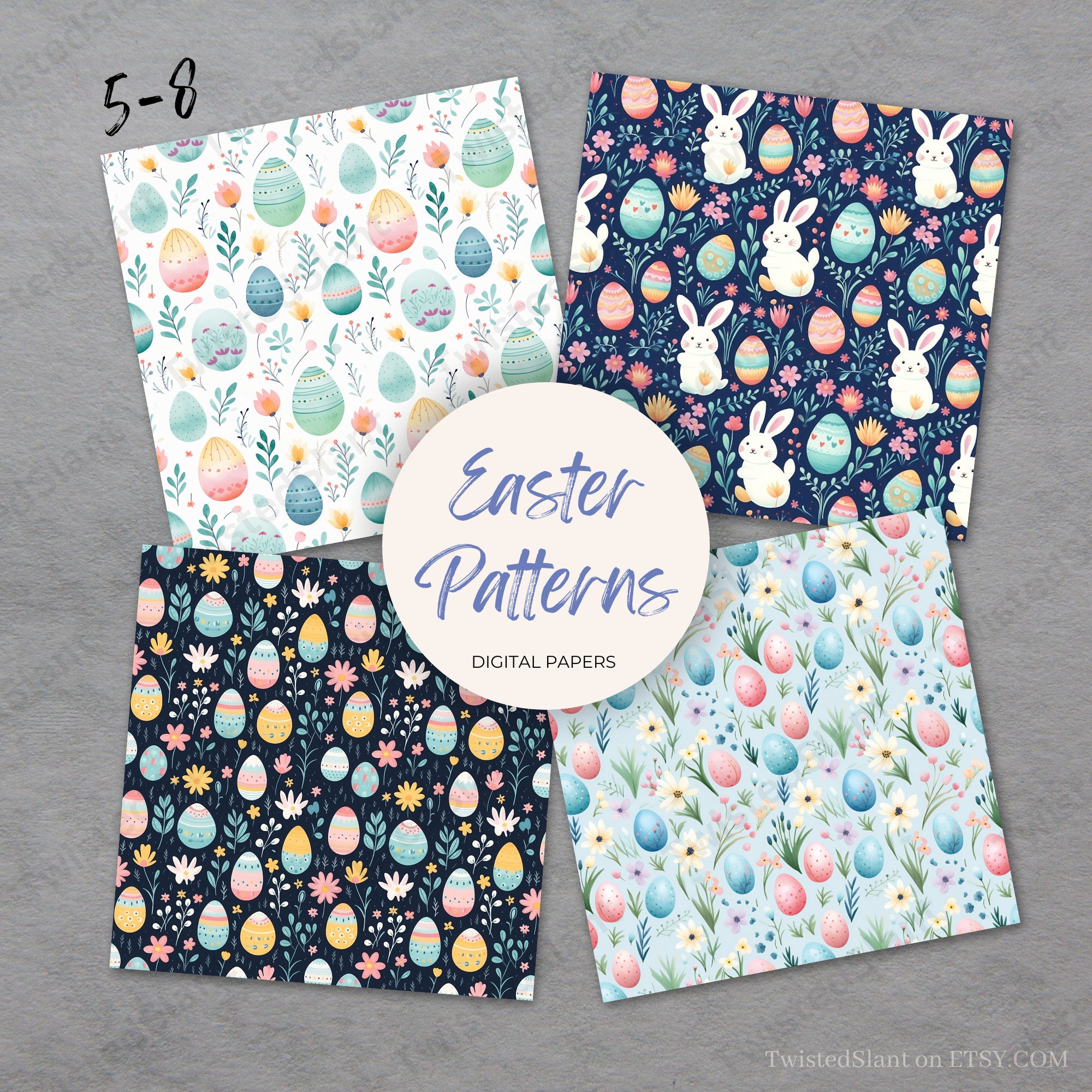 Easter Digital Papers | INSTANT DOWNLOAD | Bunny Digital Paper | Easter ...