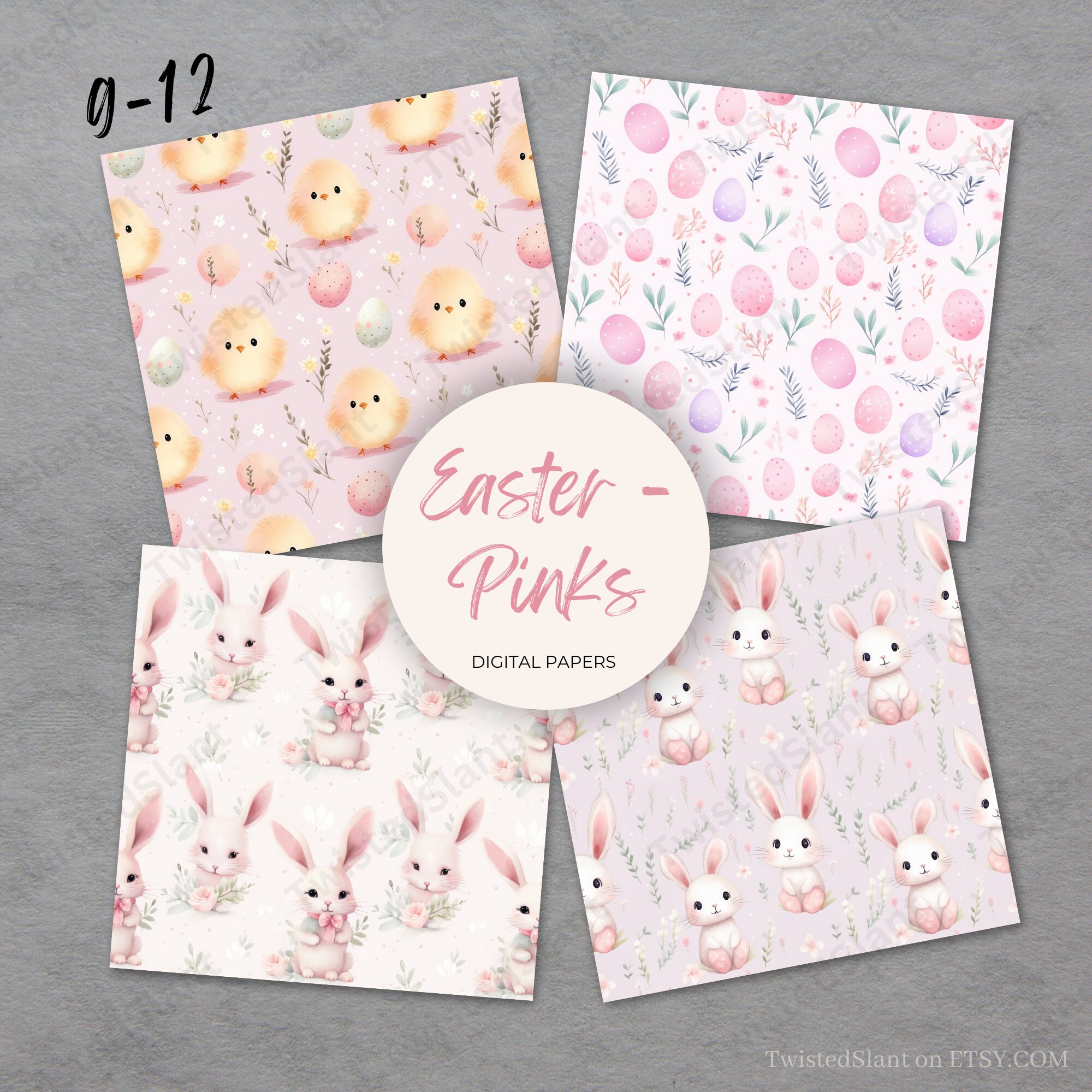 Easter Digital Papers INSTANT DOWNLOAD Bunny Digital Paper Easter Junk ...