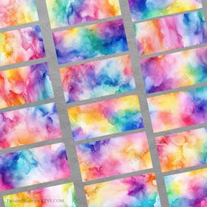 Watercolor Digital Paper Rainbow Colors Gradient | INSTANT DOWNLOAD ...
