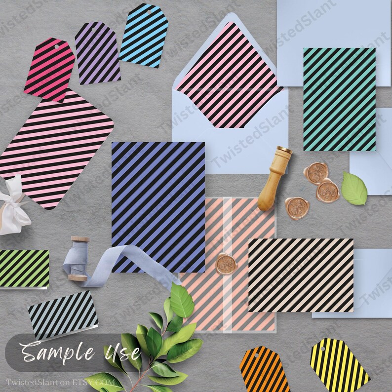 Diagonal Stripes Digital Paper | INSTANT DOWNLOAD | Striped Background ...