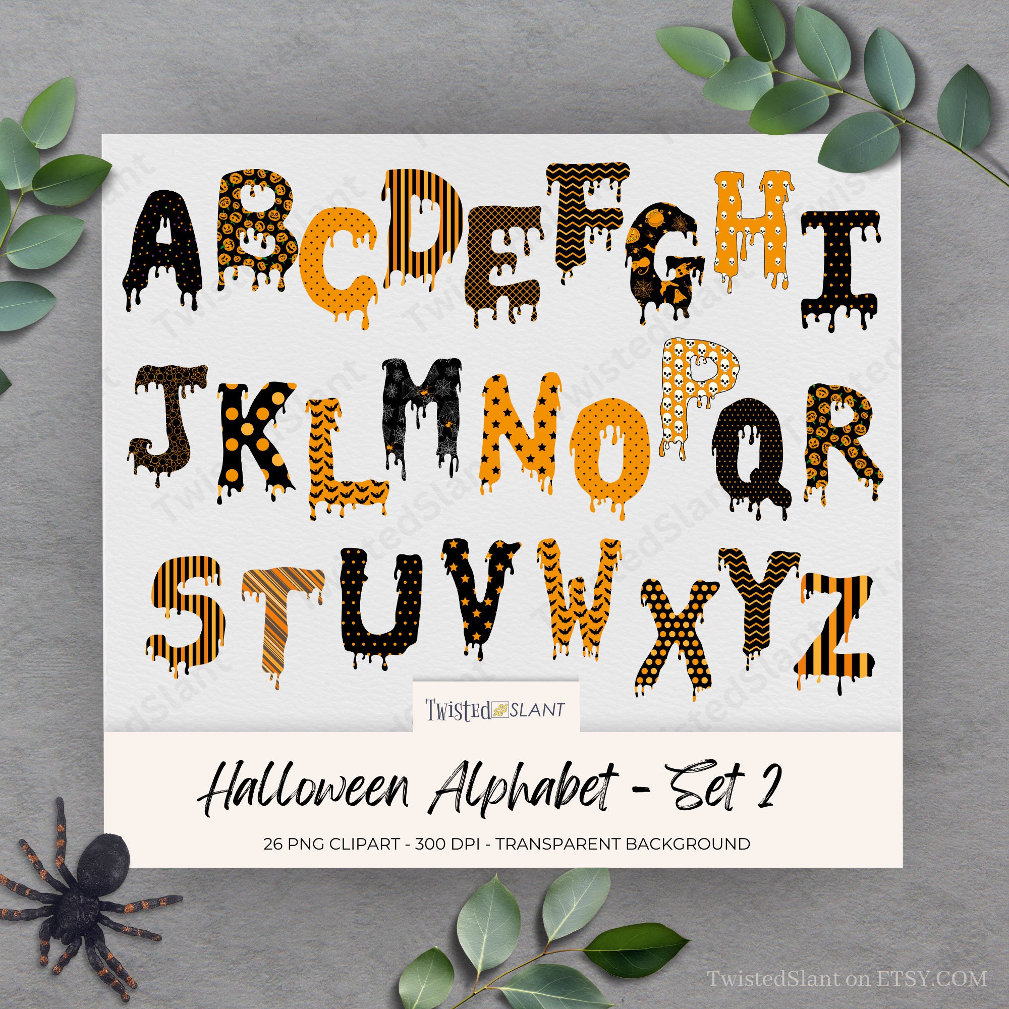 Halloween Alphabet INSTANT DOWNLOAD Spooky Clipart Halloween Letters ...