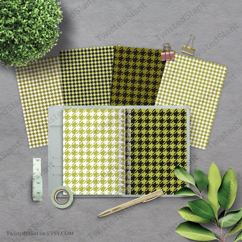 Houndstooth Digital Paper | INSTANT DOWNLOAD | Houndstooth Pattern ...