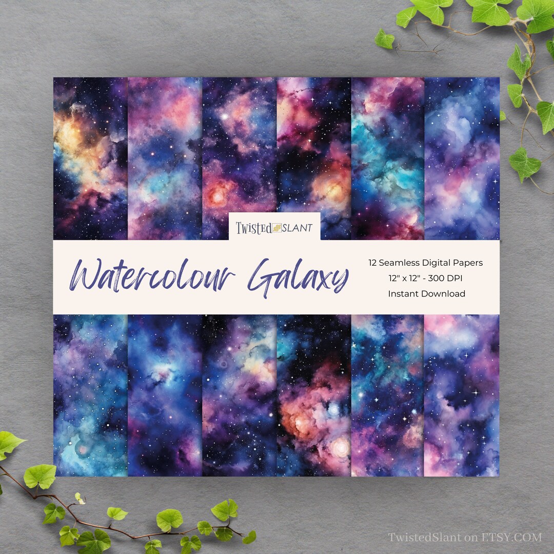 Watercolor Galaxy Digital Paper Seamless Pattern | INSTANT DOWNLOAD ...