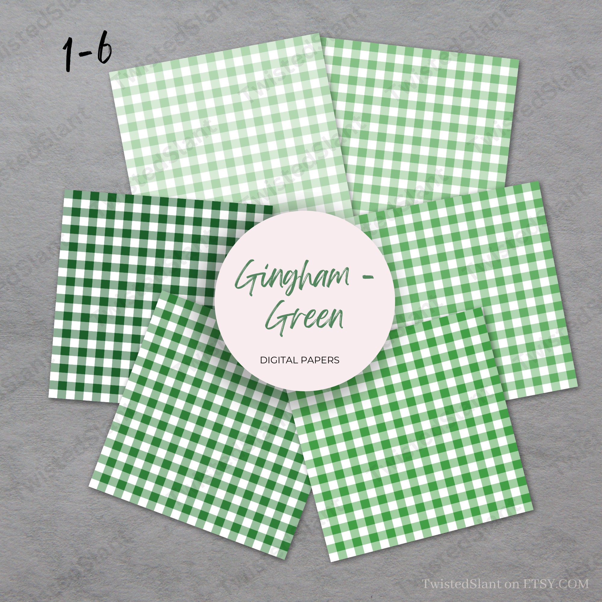 Gingham Digital Paper Pack INSTANT DOWNLOAD Gingham Pattern Gingham ...