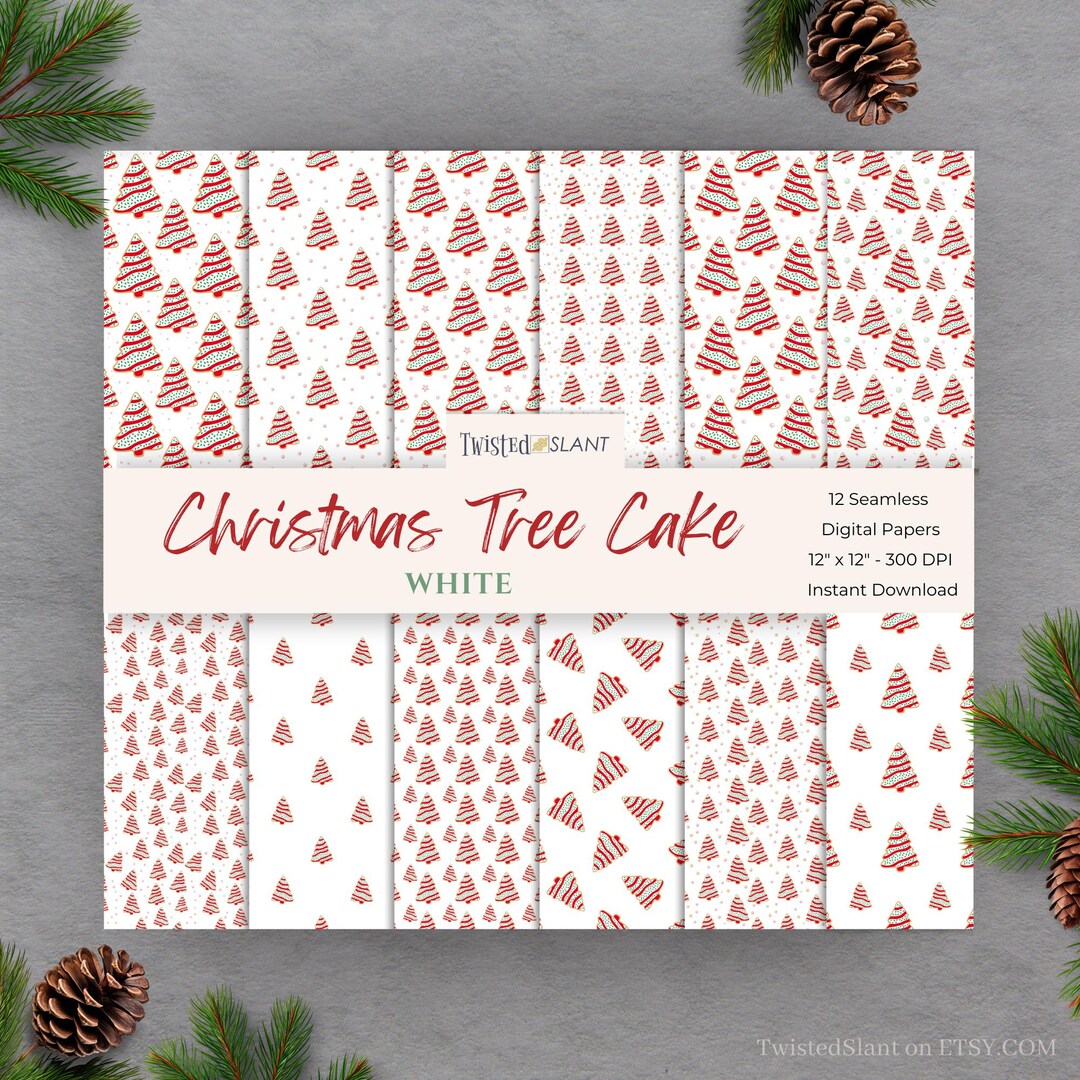 Christmas Tree Cake Seamless Pattern | INSTANT DOWNLOAD | Christmas ...