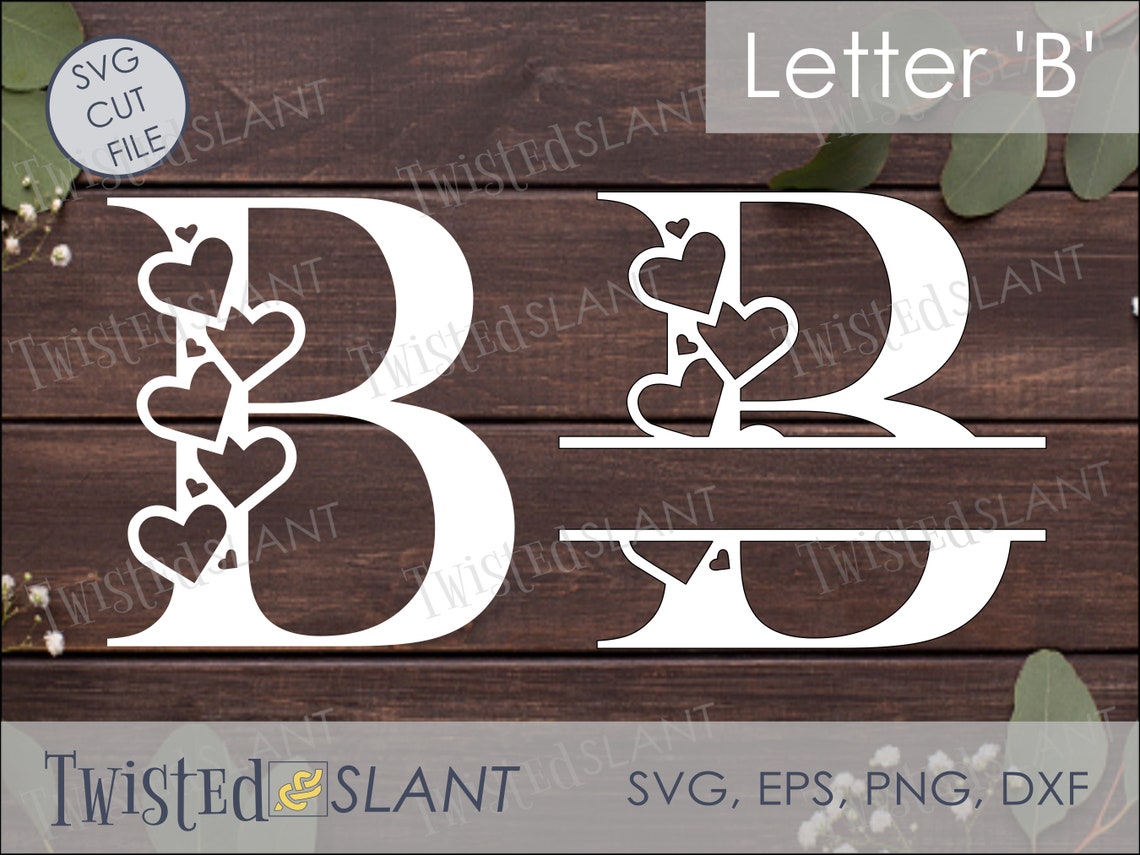 Letter B Split Letter Monogram Svg Modern Font Split - Etsy