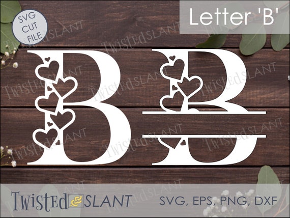 Letter B Split Letter Monogram Svg Modern Font Split | Etsy