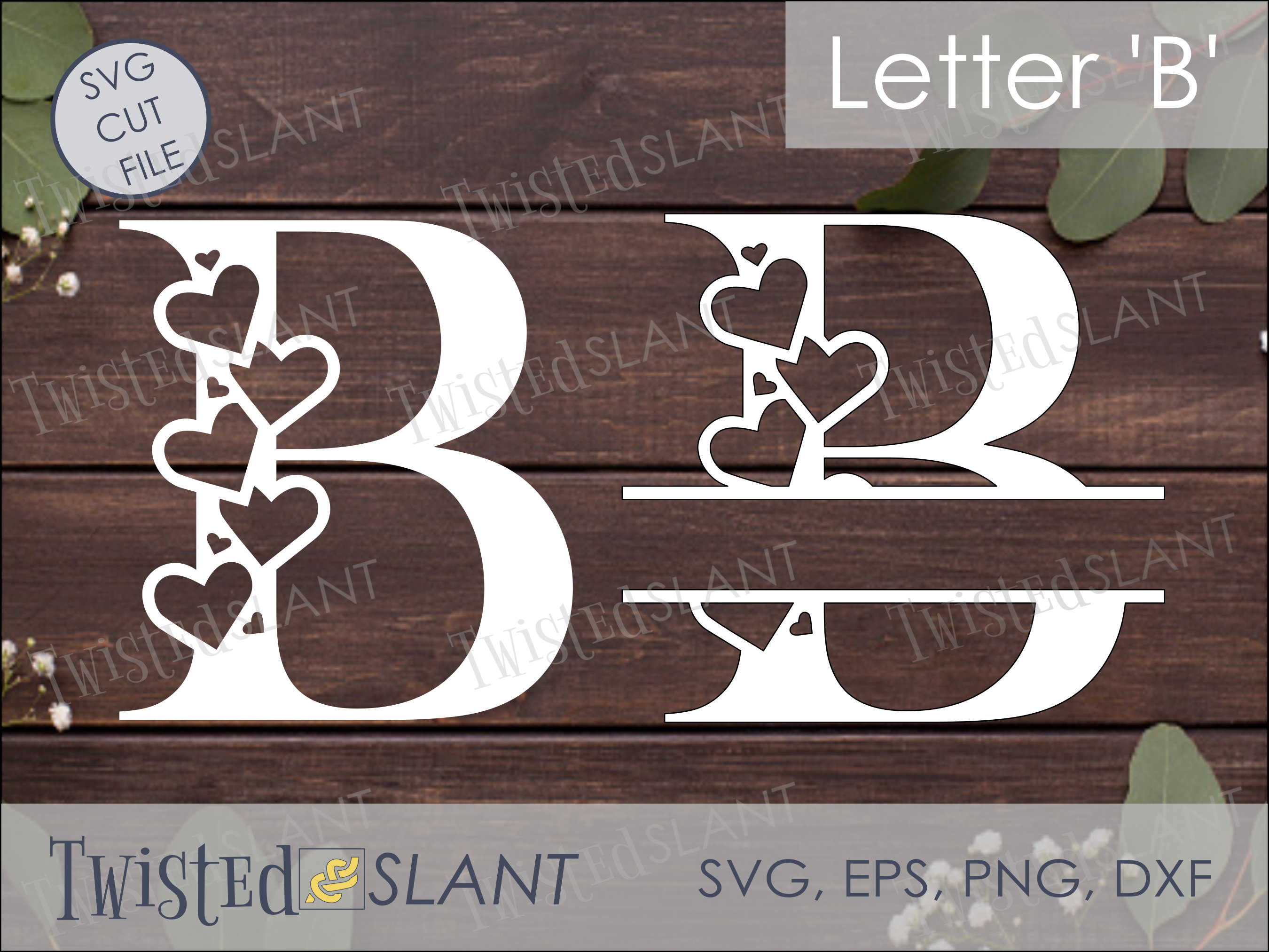 Letter B Split Letter Monogram Svg Modern Font Split - Etsy