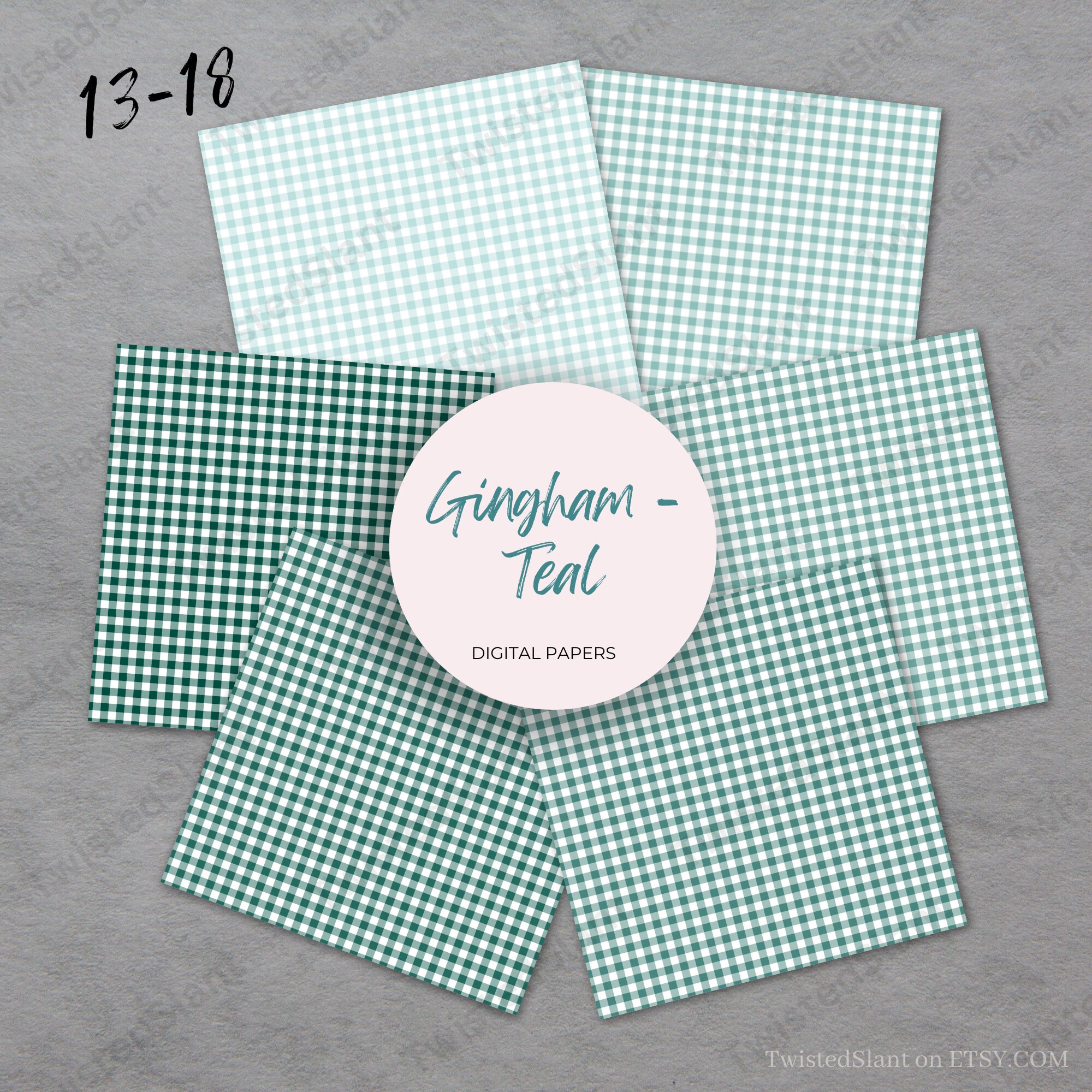 Gingham Digital Paper Pack INSTANT DOWNLOAD Gingham Pattern Gingham ...