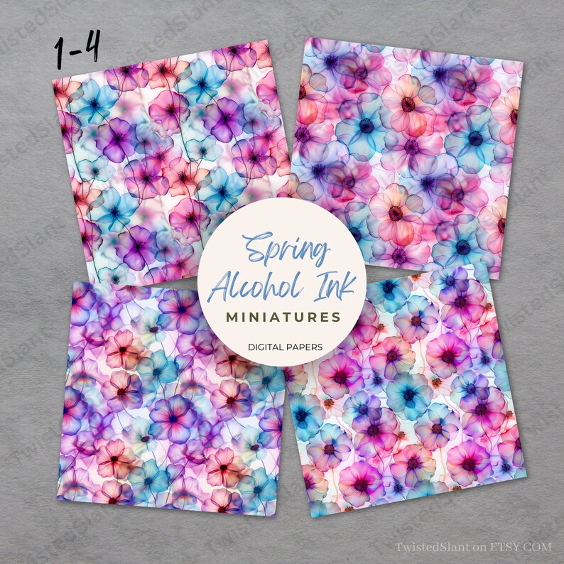 Floral Alcohol Ink Digital Paper | INSTANT DOWNLOAD | Seamless Textures ...
