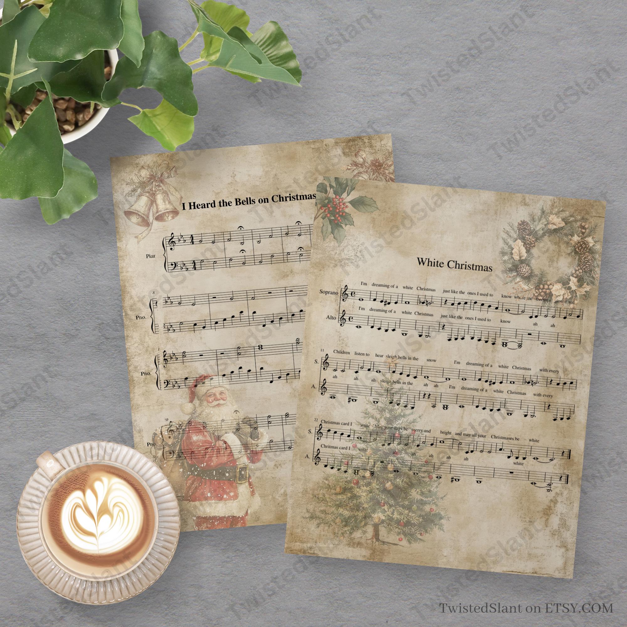 Digital Christmas Music Paper | INSTANT DOWNLOAD | Christmas Sheet ...