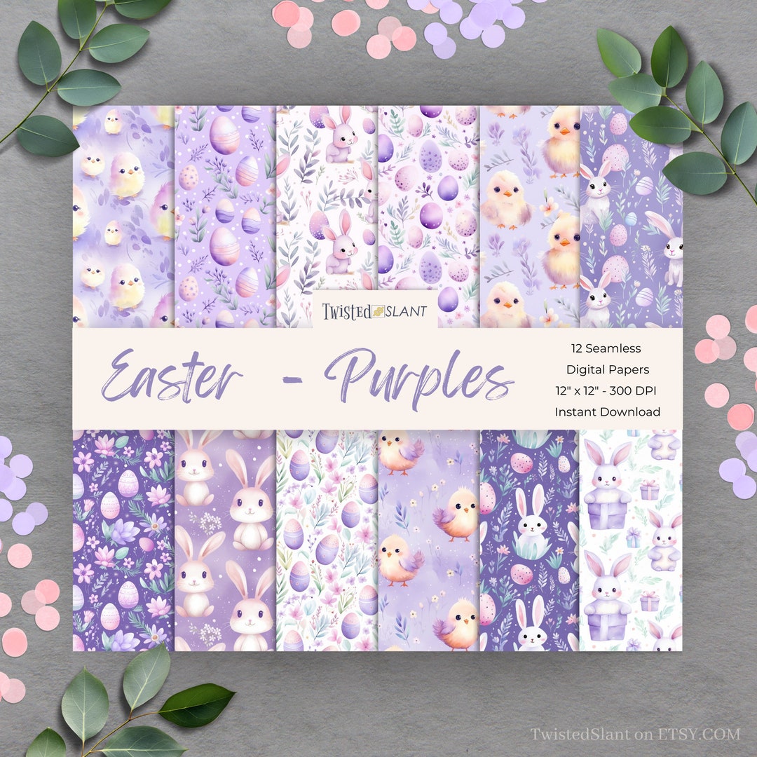 Easter Digital Papers | INSTANT DOWNLOAD | Bunny Digital Paper | Easter ...