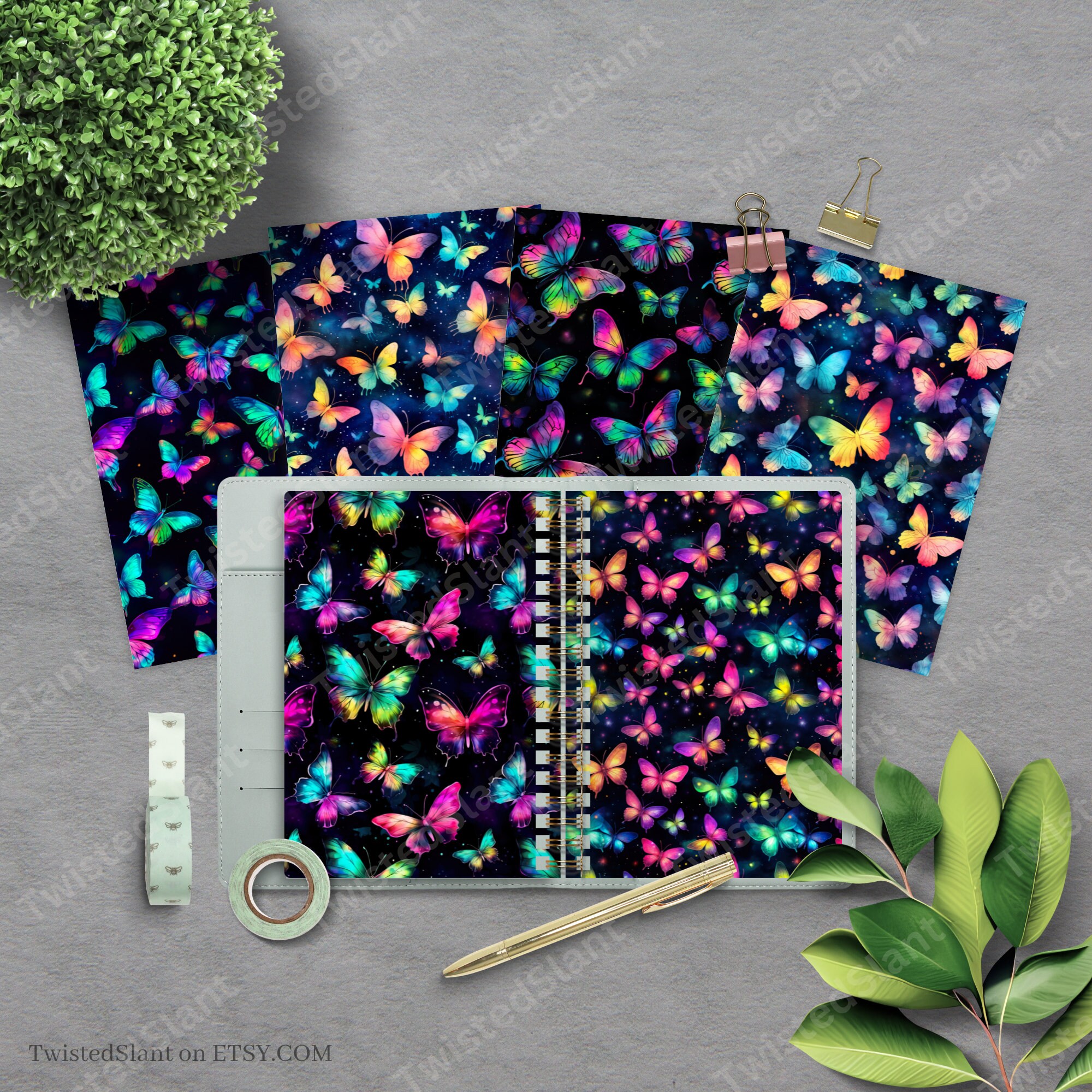 Bright Butterflies Digital Paper INSTANT DOWNLOAD Butterfly Digital ...