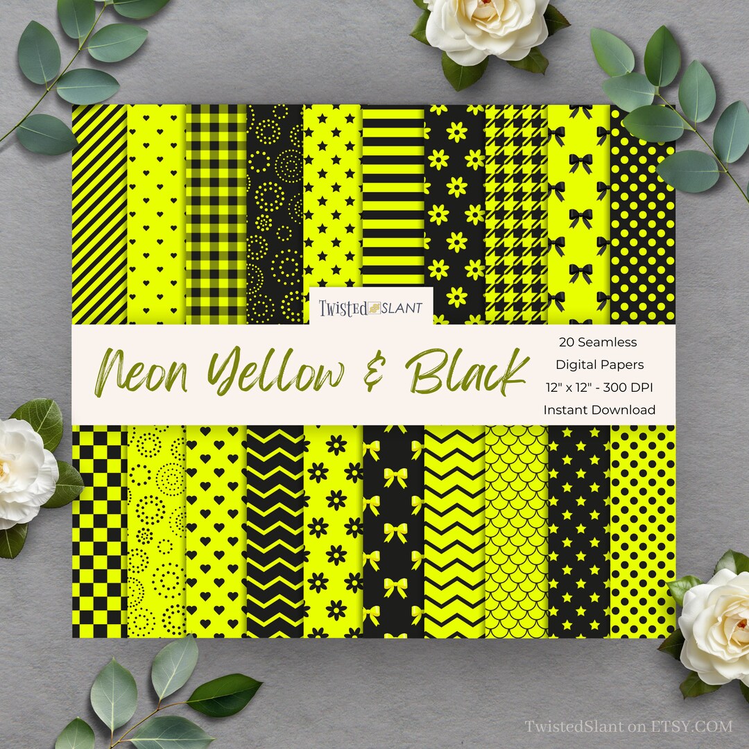 Neon Digital Papers | INSTANT DOWNLOAD | Seamless Geometric | Pattern ...