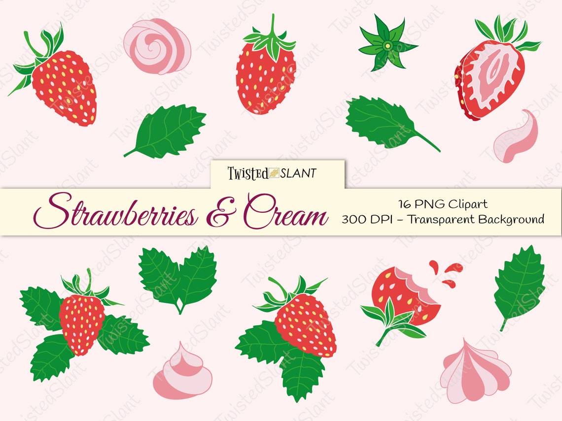Strawberry Clipart Fruit Clipart Strawberry Png Fruits - Etsy