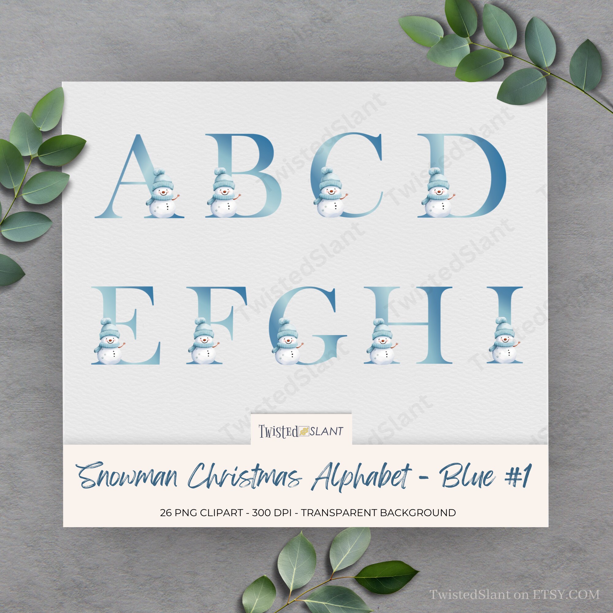 Christmas Alphabet Clipart INSTANT DOWNLOAD Cute Font snowman Png ...