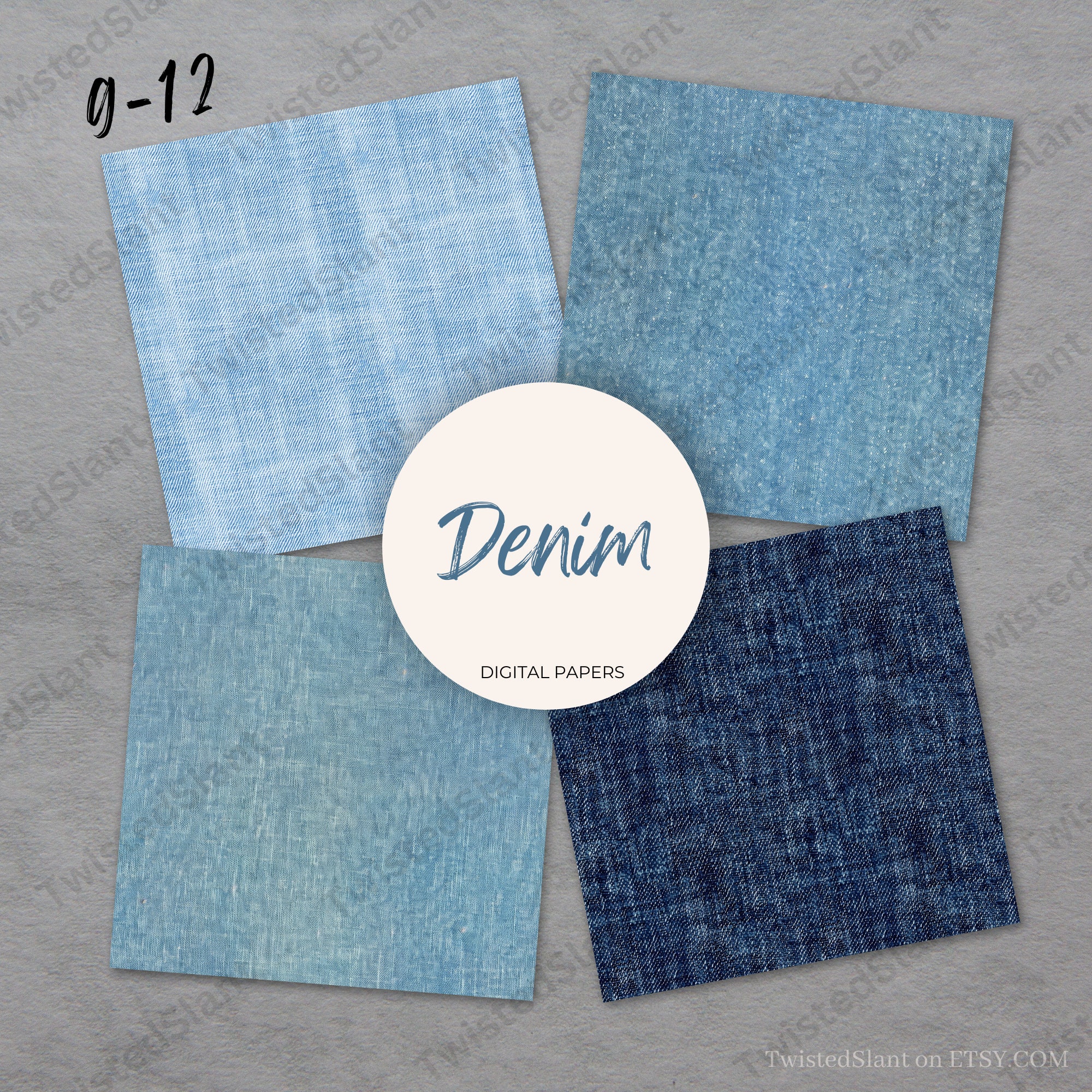 Denim Digital Paper INSTANT DOWNLOAD Fabric Junk Journal Jeans Digital ...