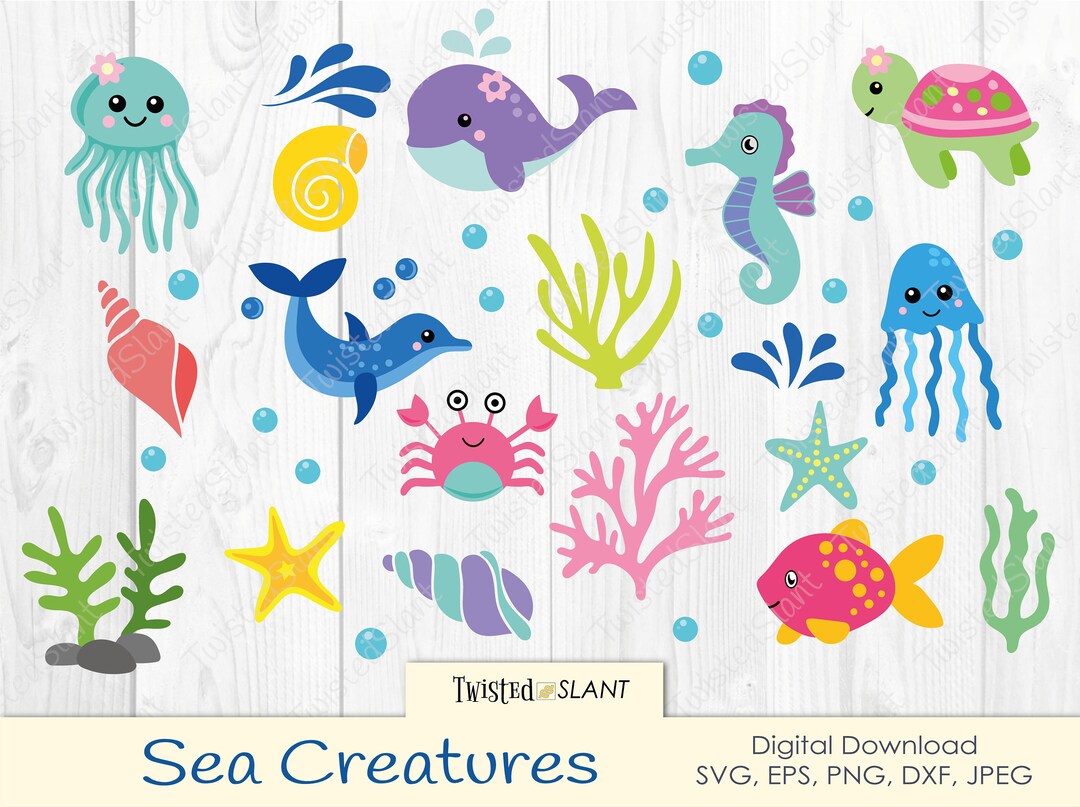 Buy Sea Creatures Svg Sea Animals Svg Octopus Svg Sea Turtle Online in ...