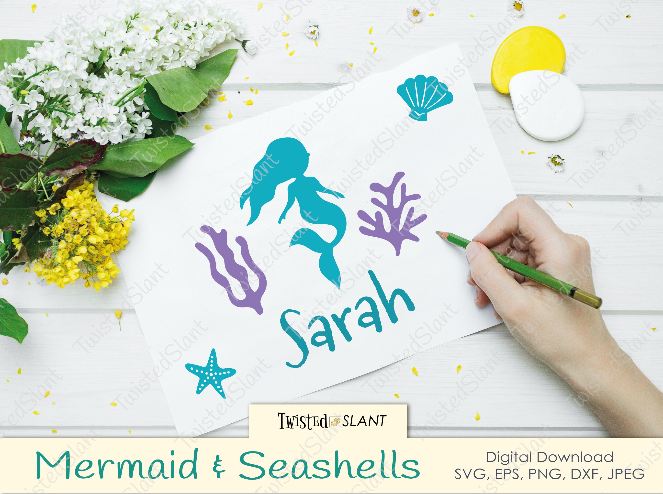 Mermaid Svg Seashell Svg Mermaid Tail Svg Crab Svg - Etsy